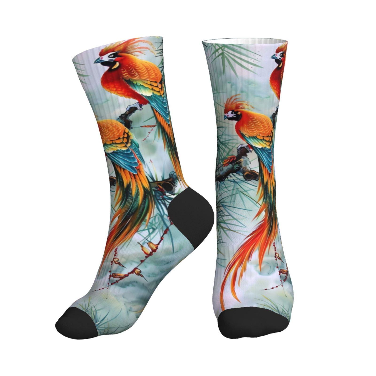 Crew Socks for Women Men, Exotic Birds Forest Womens Mens Socks, Hiking ...
