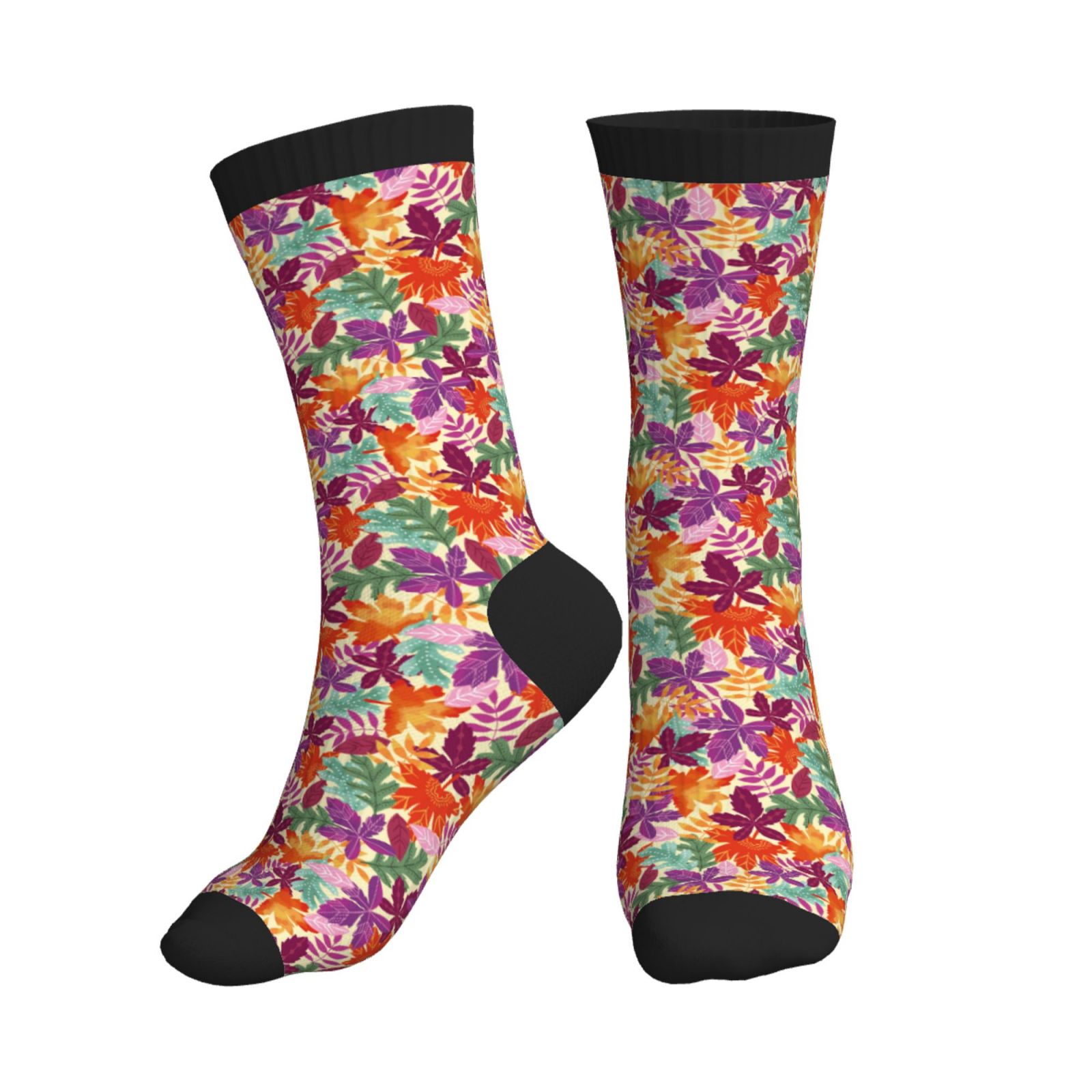 Crew Socks for Women Men Maple Leaves Athletic Calf Socks, Lightweight ...