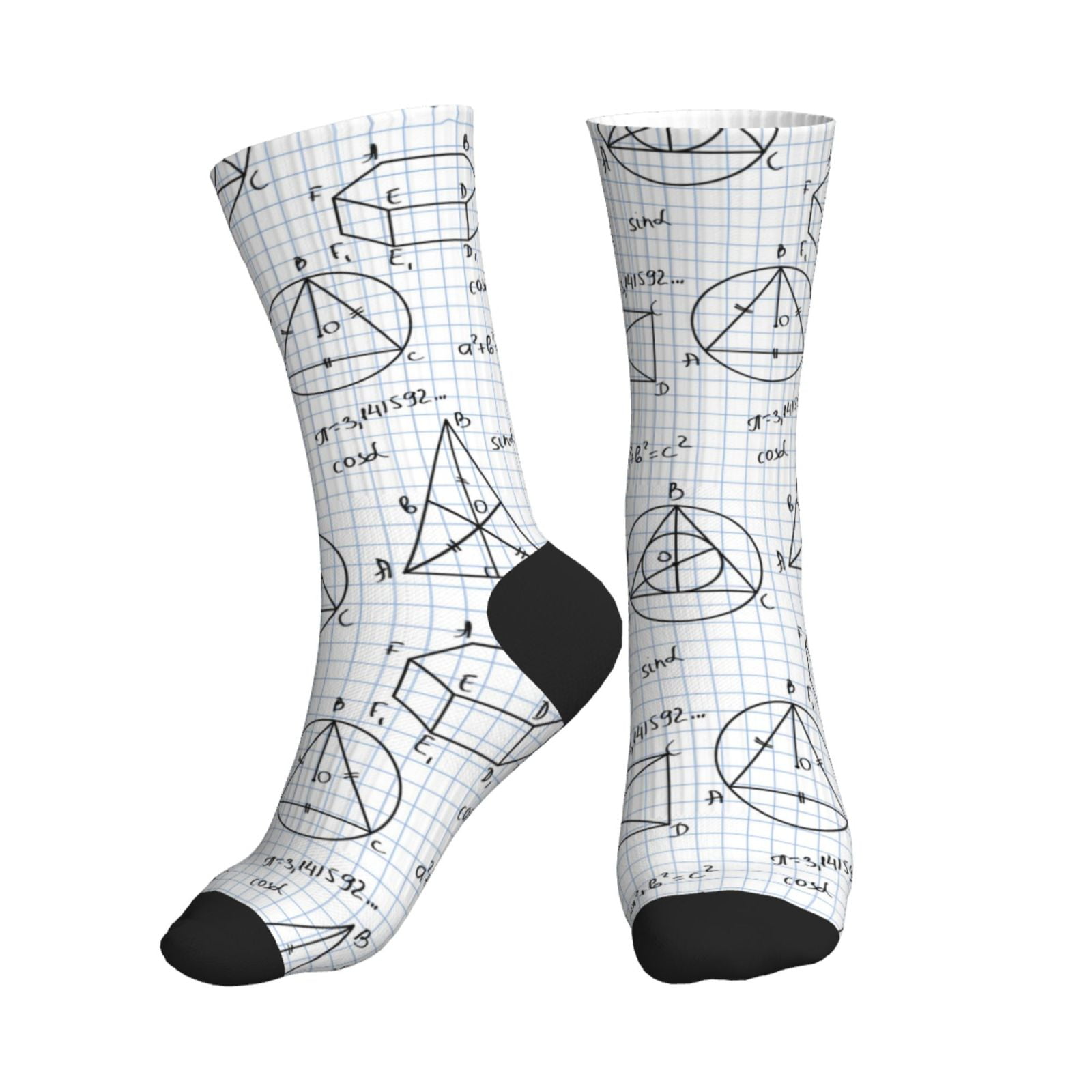 Crew Socks for Women Men, Math formula Print Moisture Running Athletic ...