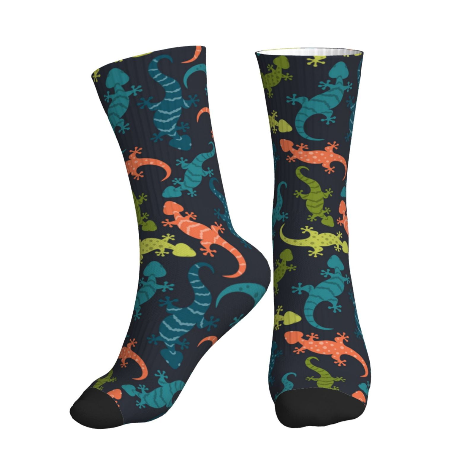 Crew Socks for Women Men, Multicolor Cute Lizard Gecko Womens Mens ...