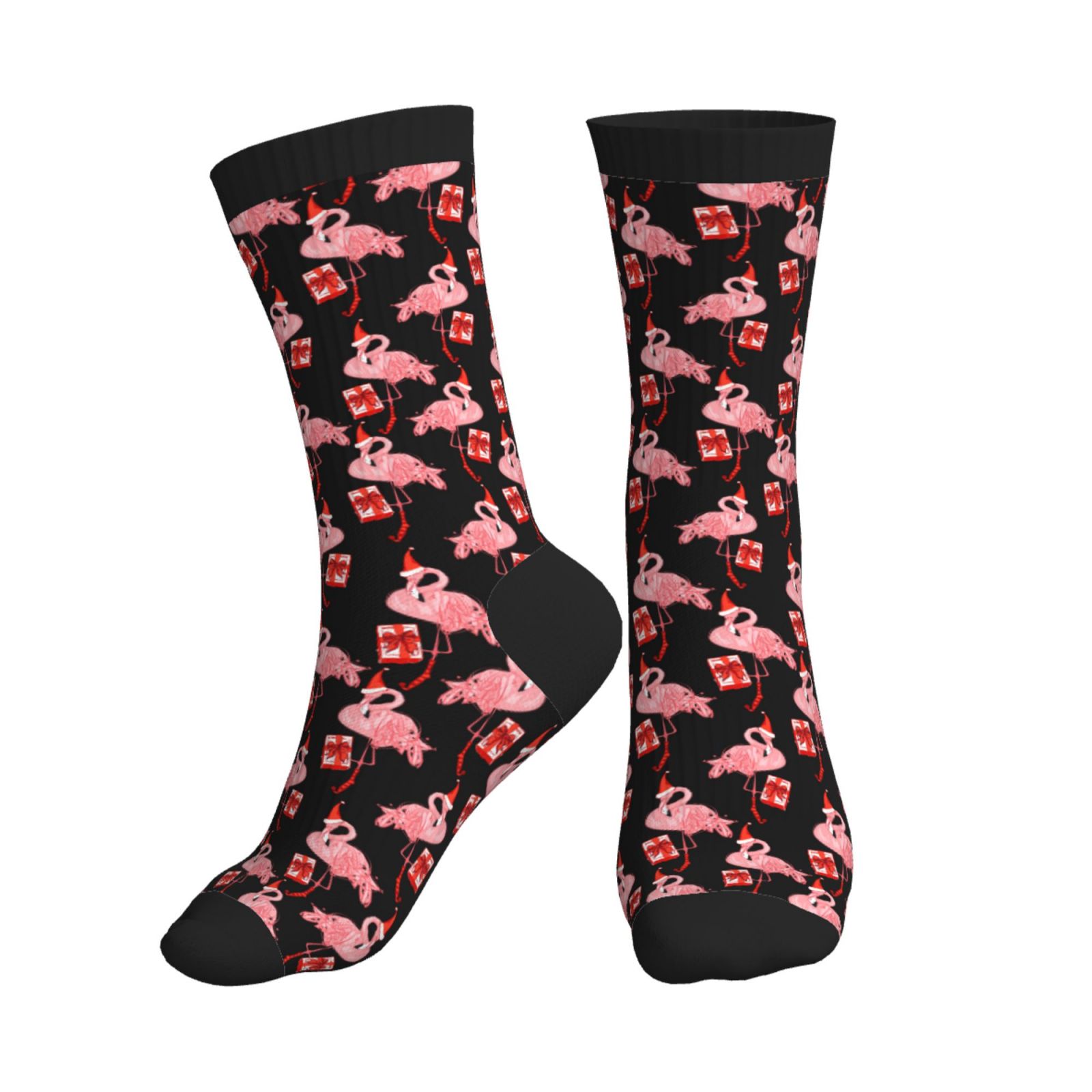 Crew Socks for Women Men, New Year Flamingo Moisture Running Athletic ...