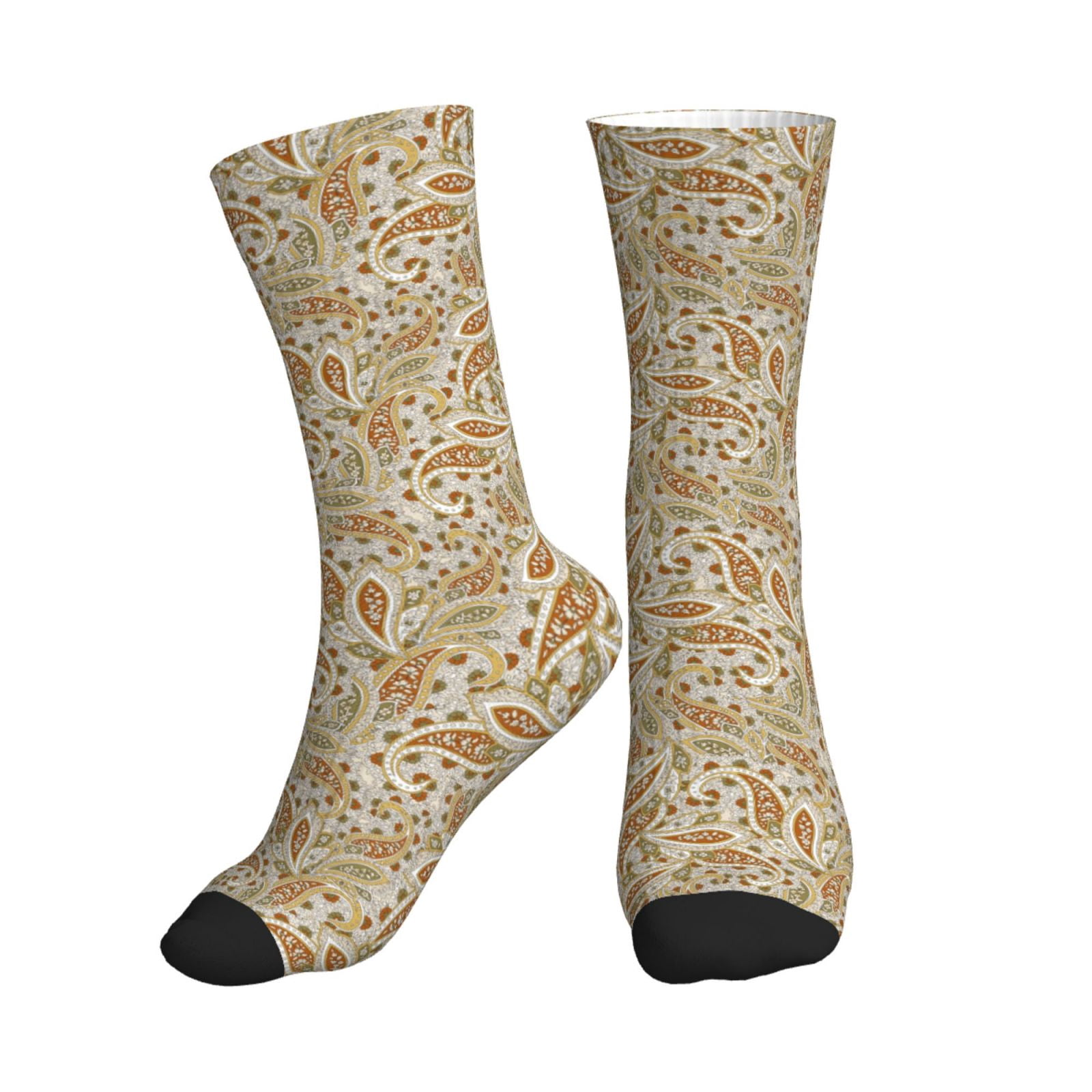 Crew Socks for Women Men Paisley Floral 1 Athletic Calf Socks ...