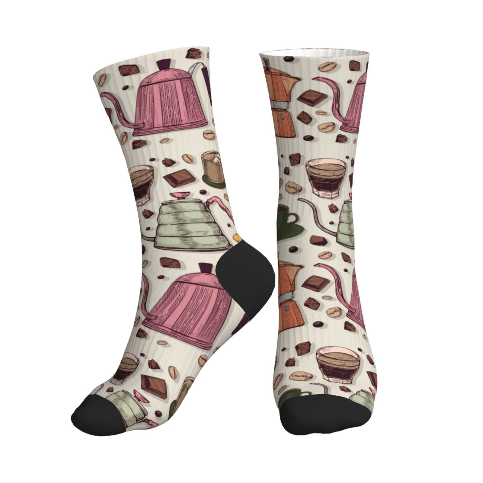 Crew Socks for Women Men Vintage Coffee Athletic Calf Socks ...