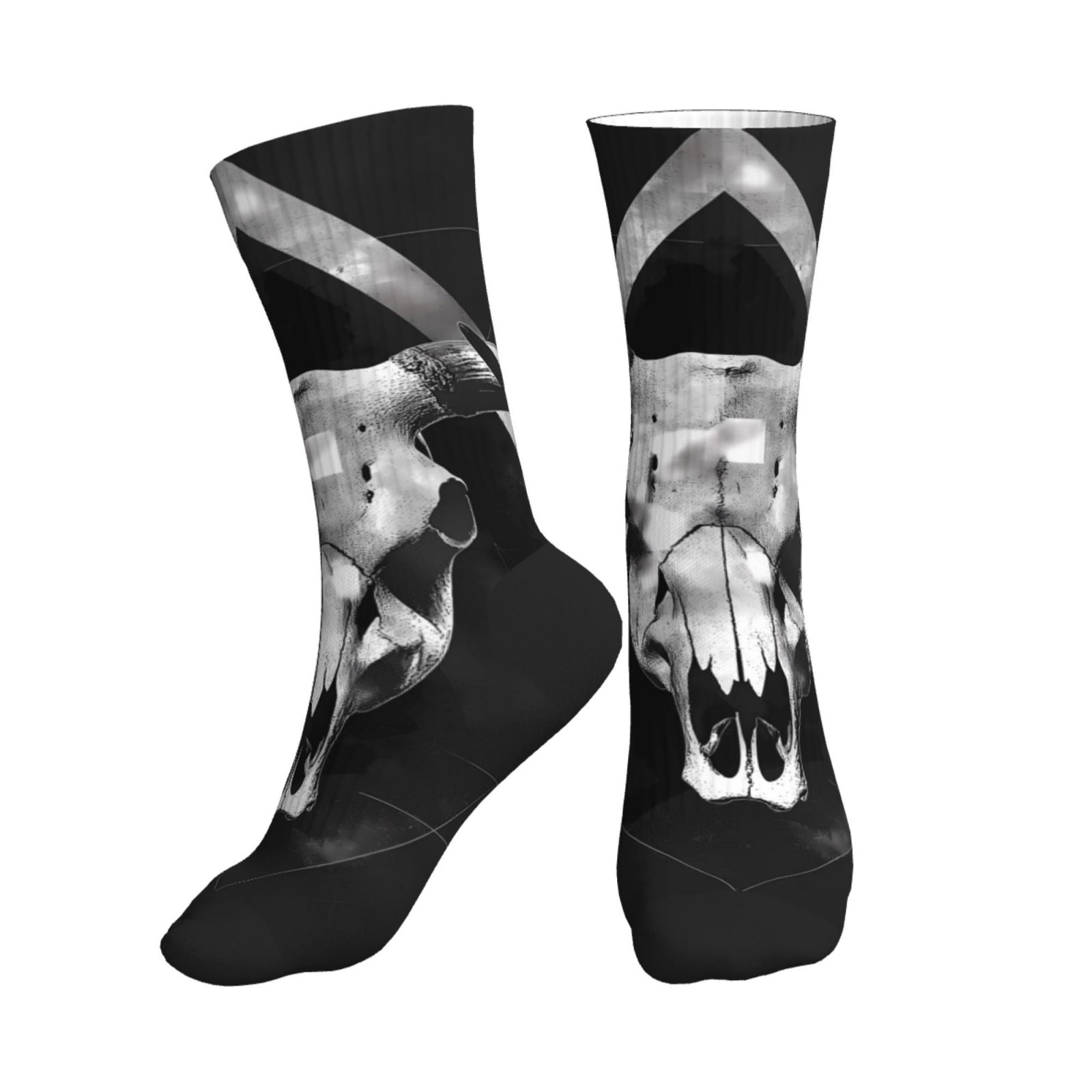 Crew Socks for Women Men White Black Sheep skull Athletic Calf Socks ...