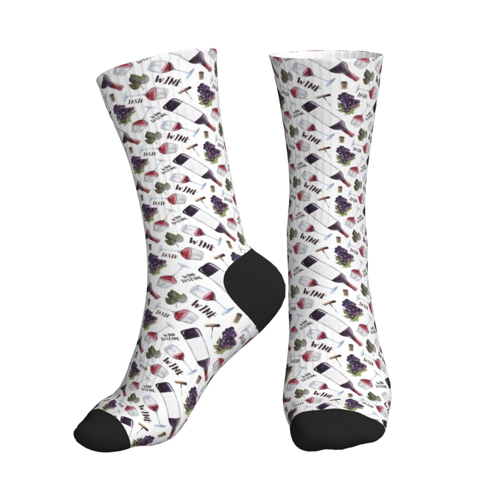 Crew Socks for Women Men Wine Glasses2 Athletic Calf Socks, Lightweight ...