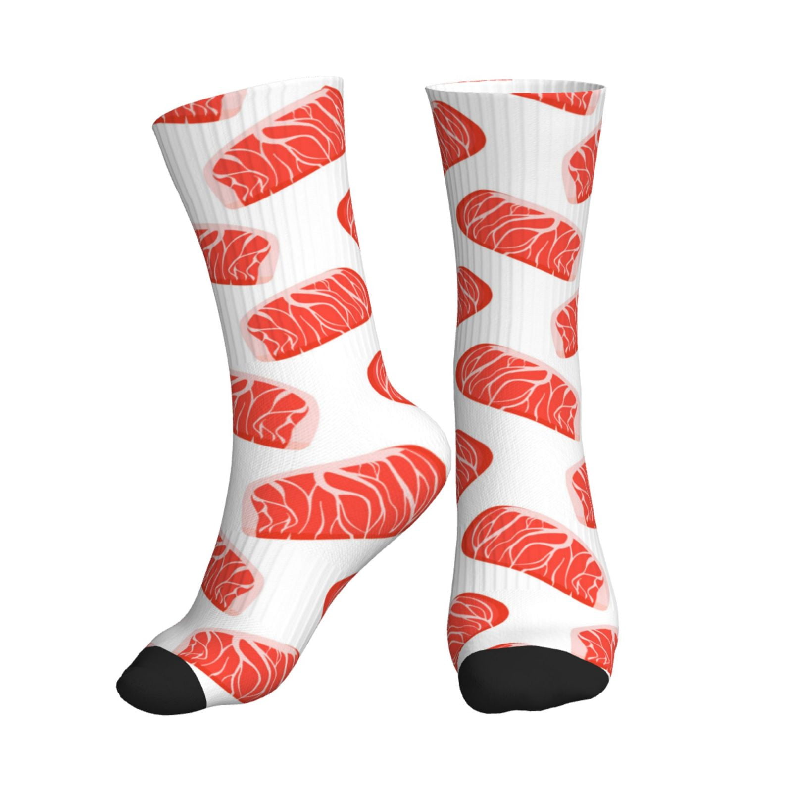 Crew Socks for Women Men, cartoon steak pattern Womens Mens Socks ...