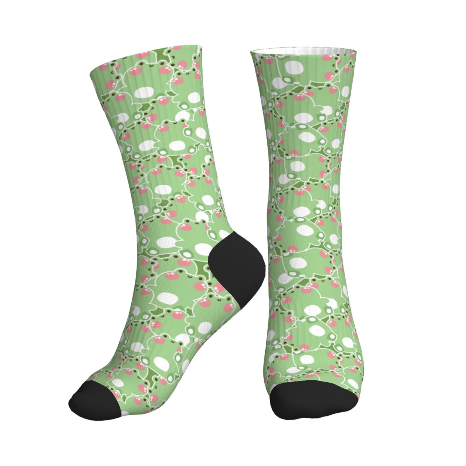 Crew Socks for Women Men cute frog green funny Athletic Calf Socks ...