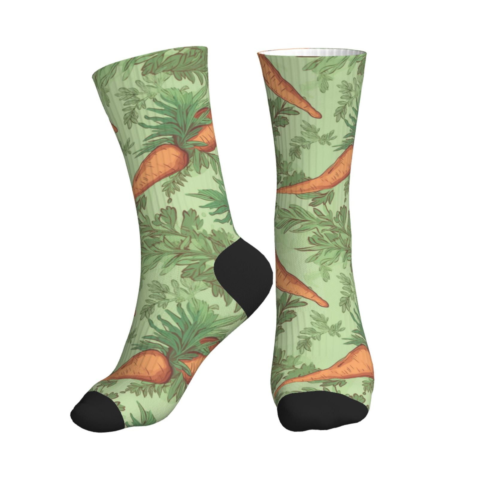 Crew Socks for Women Men, leaf Carrot print Womens Mens Socks, Hiking ...