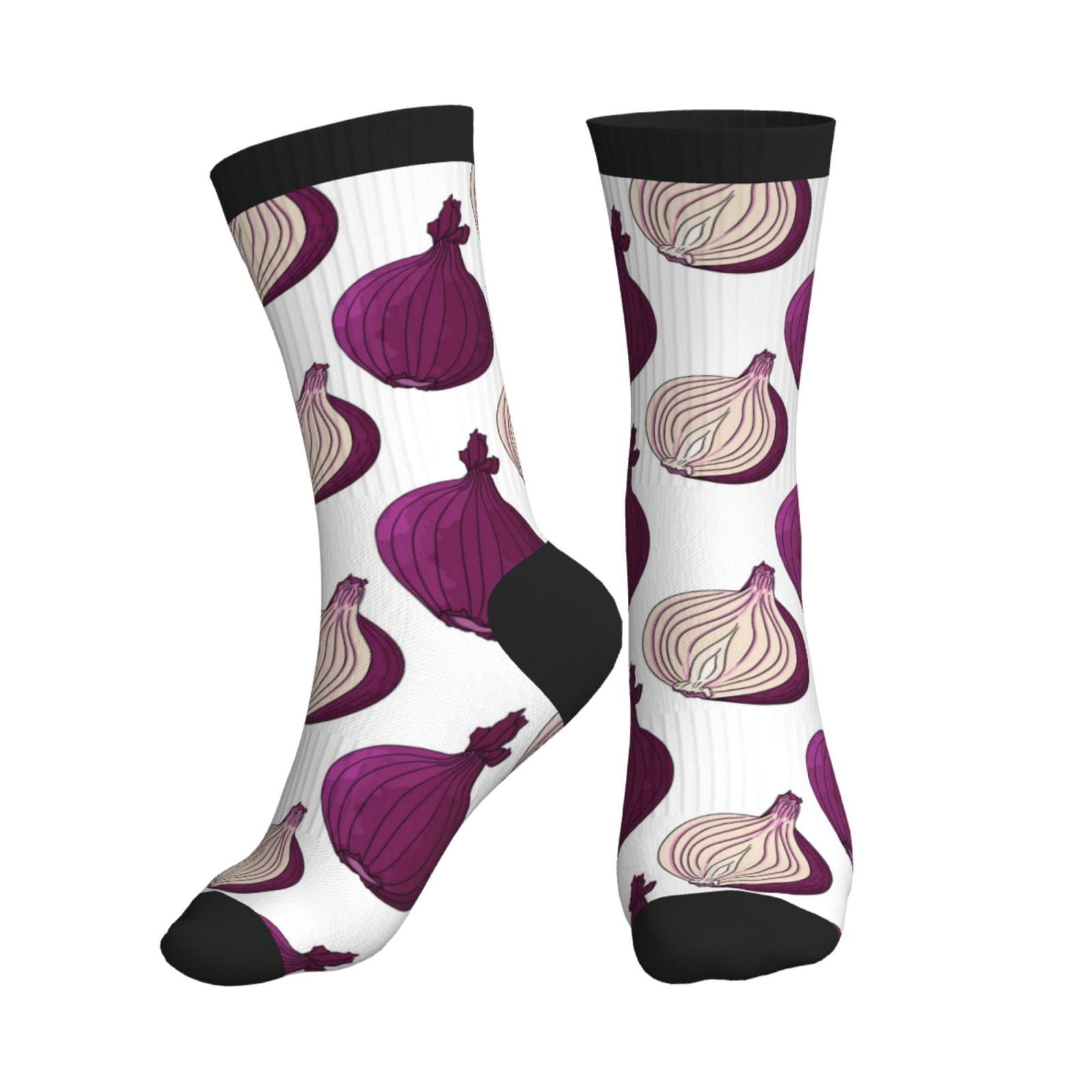 Crew Socks for Women Men, purple Onion Pattern Moisture Running ...