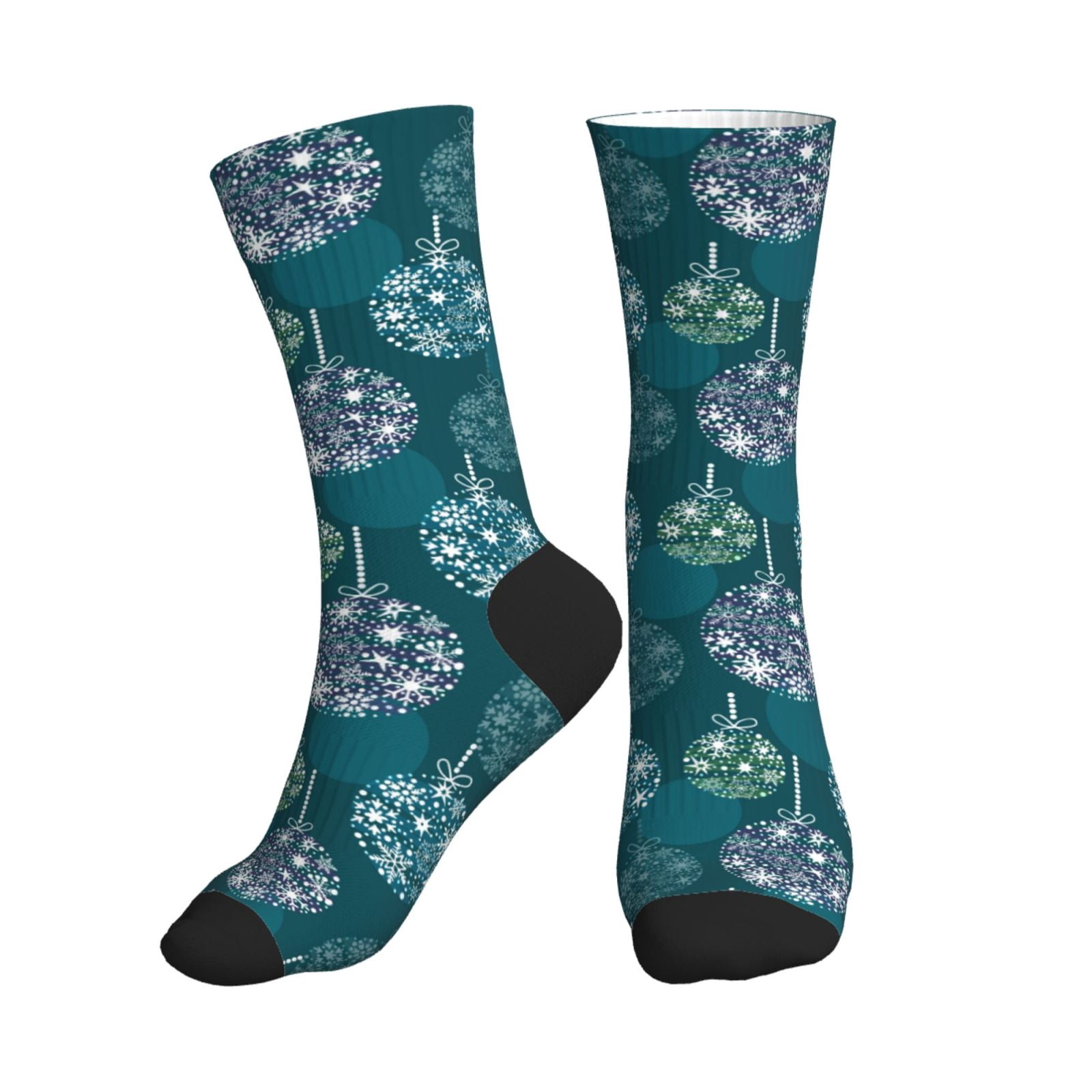 Crew Socks for Women Men whiter Snowflake balloons Athletic Calf Socks ...