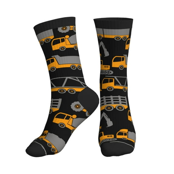 Crew Socks for Women Men - yellow excavator Athletic Running Socks ...