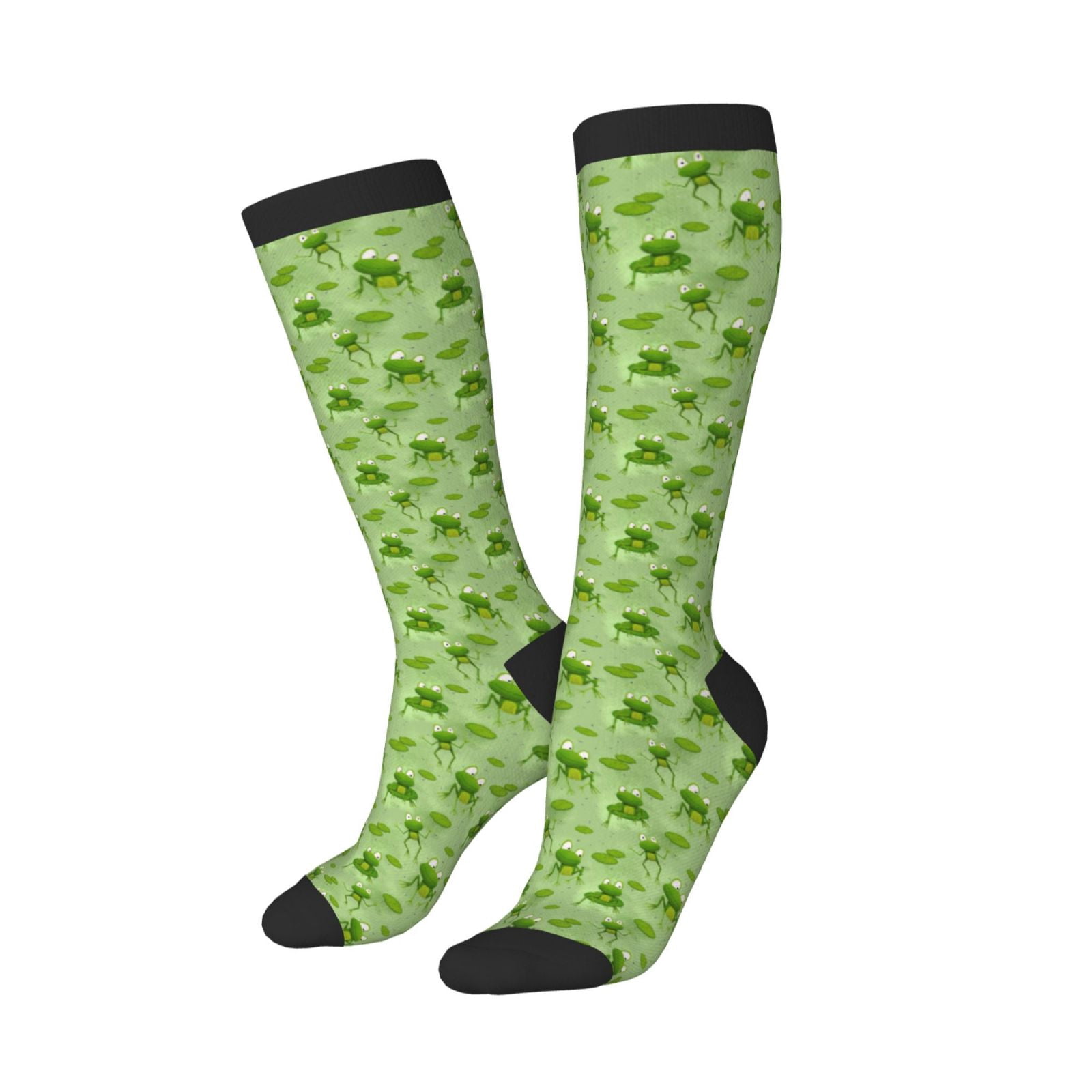 Crew Socks for Women and Men Cute cartoon frogs water lily Casual ...