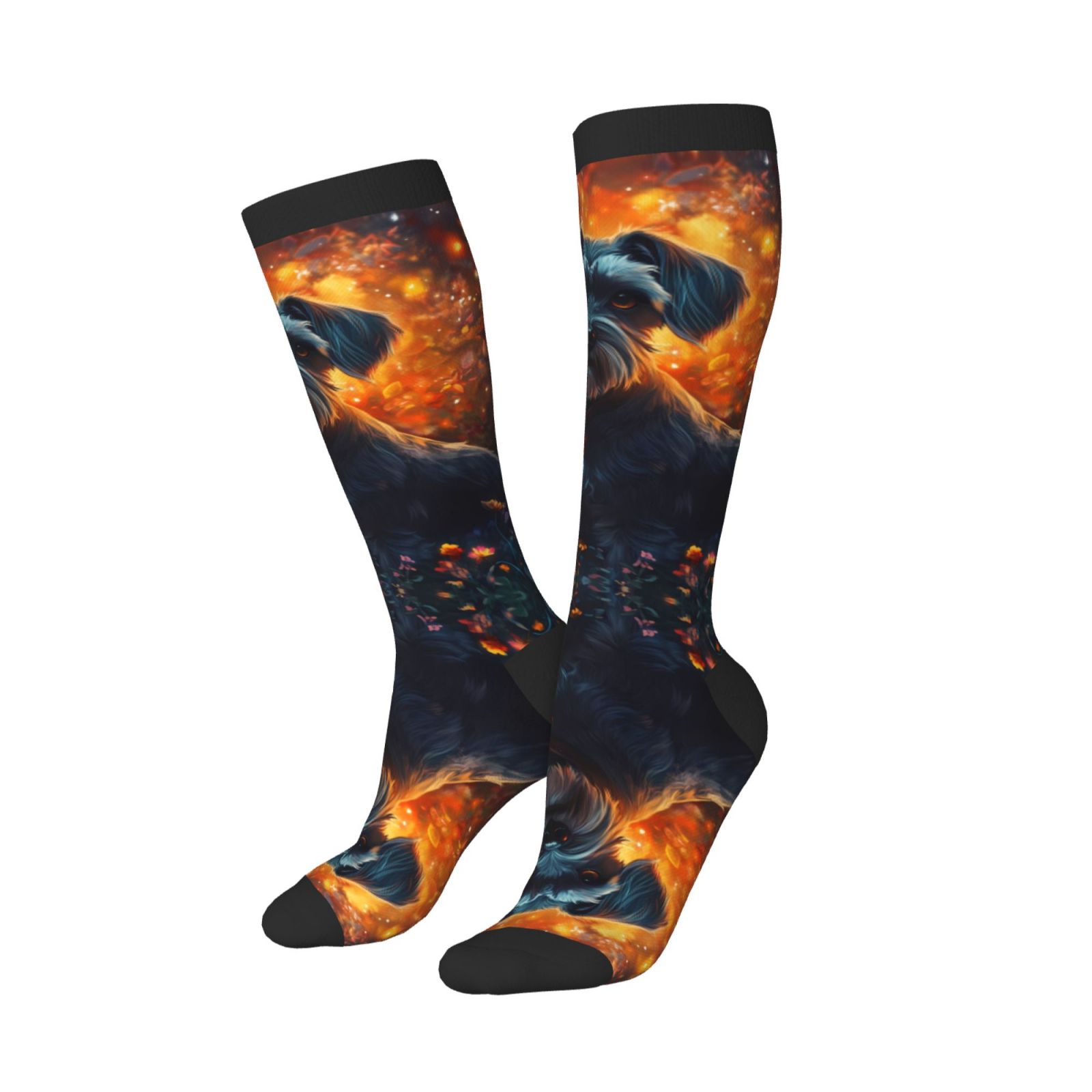 Crew Socks for Women and Men Enchanted Autumn Terrier Glow Casual ...