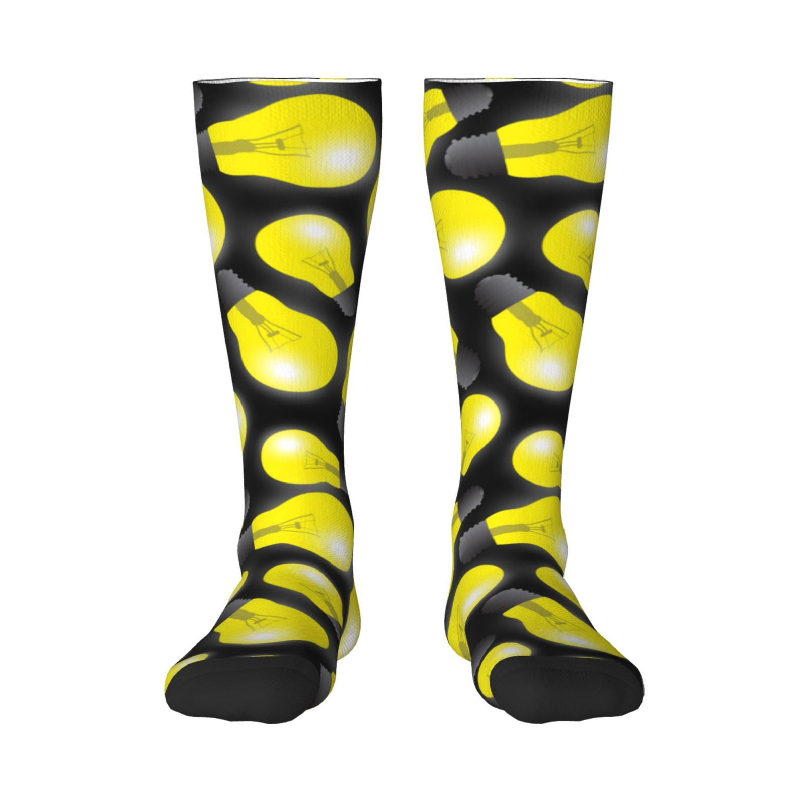 Crew Socks for Women and Men, Light Bulb Pattern Bright Casual Athletic ...