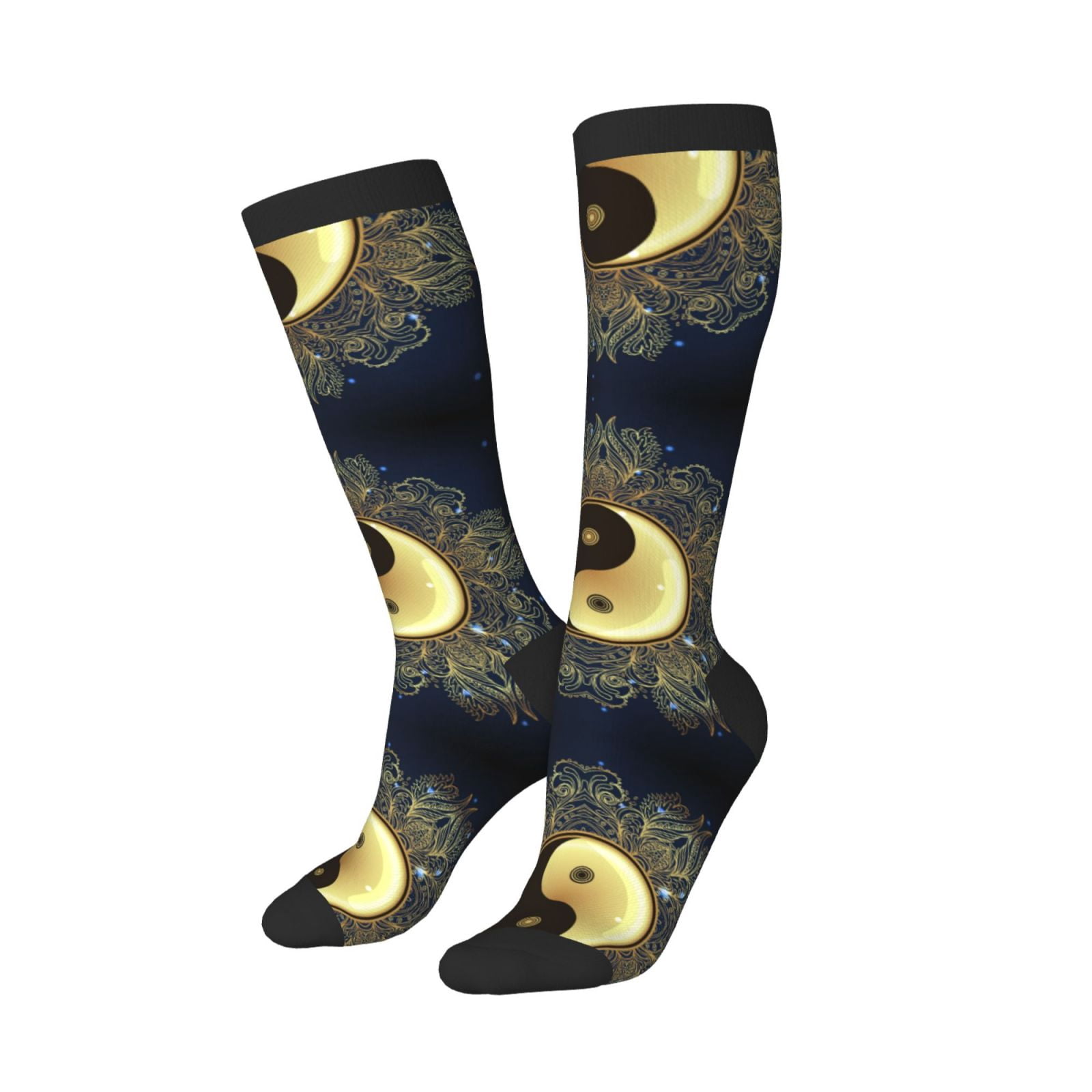 Crew Socks for Women and Men Yin And Yang Mandala Casual Athletic Calf ...