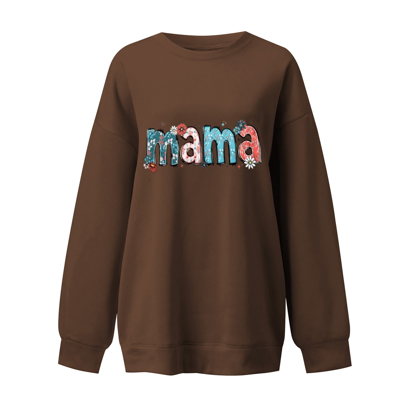Crewneck Mama Sweatshirt Women Oversized Trendy Letter Graphic Long ...