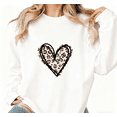 Crewneck Print Sweatshirt Graphic Sweatshirt Valentine Pink Leopard ...