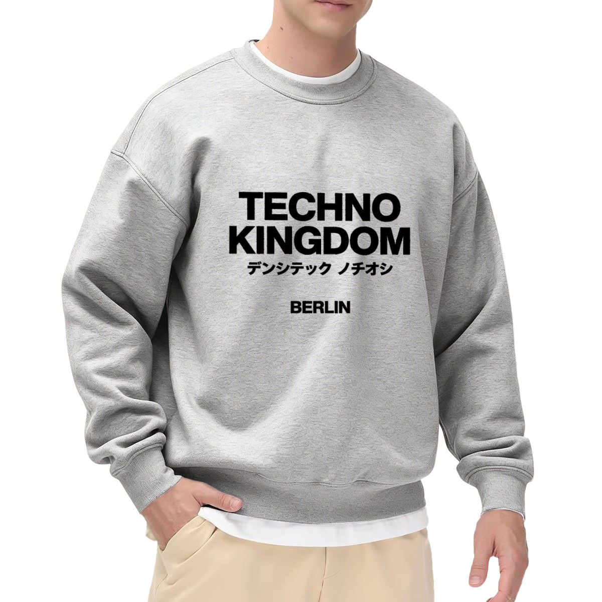 Crewneck Sweatshirt with Long Sleeves Techno Kingdom Graphic Men’s and ...