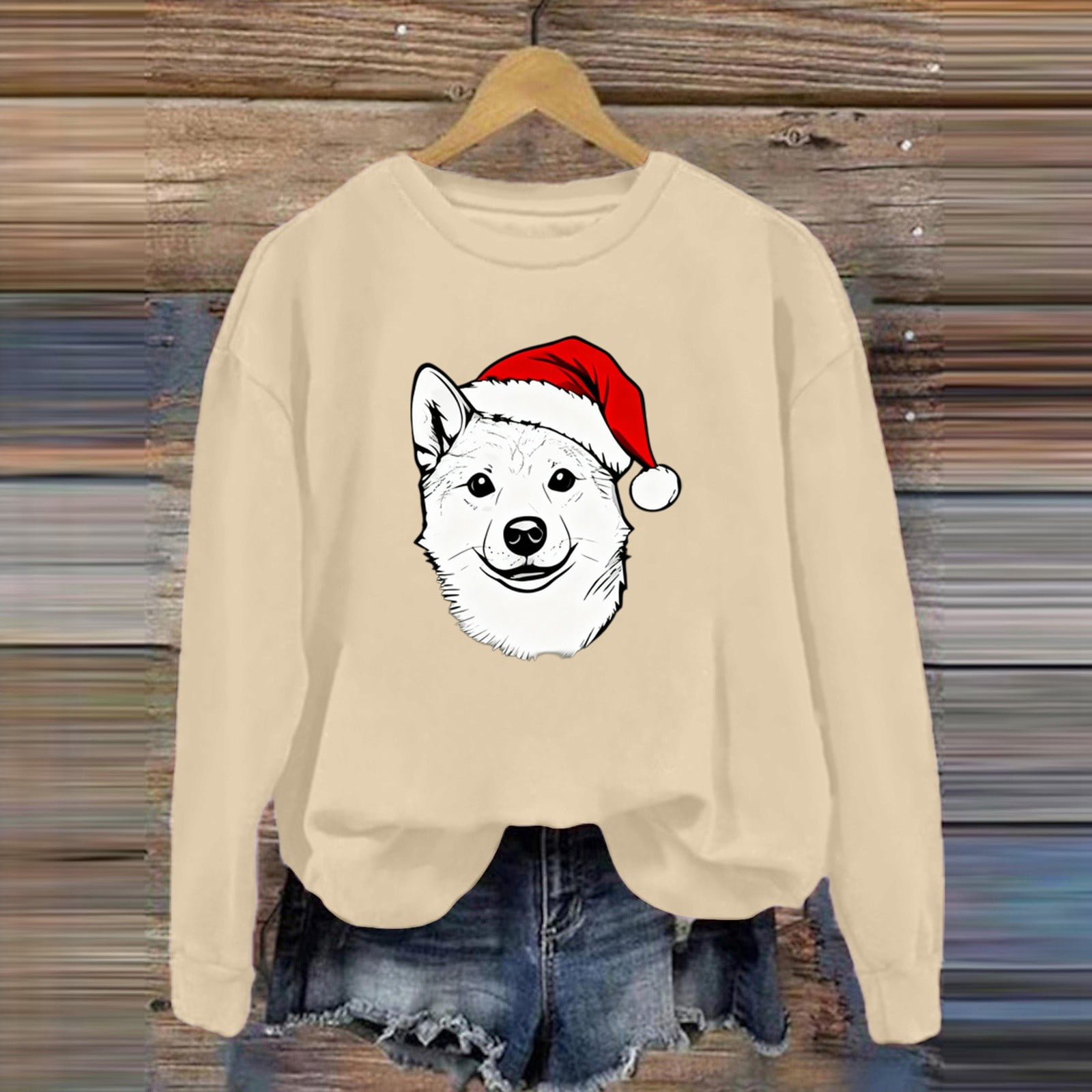 Crewneck Sweatshirts For Women Ugly Funny Xmas Dog Graphic Long Sleeve ...