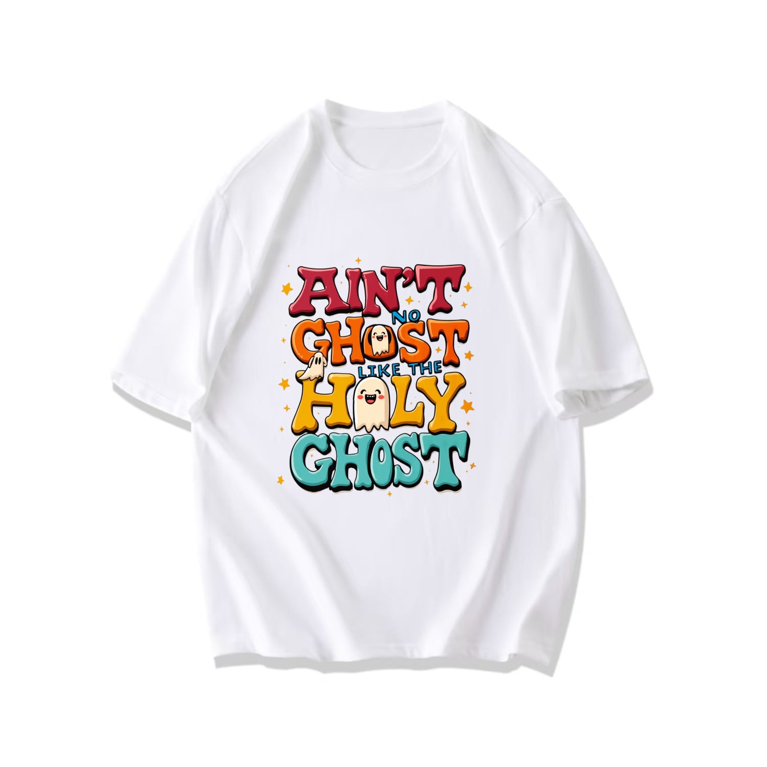 Crewneck T Shirt Black Aint No Ghost Like The Holy Ghost Cartoon Ghosts ...
