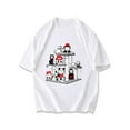 Crewneck T Shirt Black Cat Tree With Cartoon Cats And Red Hats Design ...