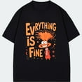 Crewneck T Shirt Black Everything Is Fine Cartoon Character And Text ...