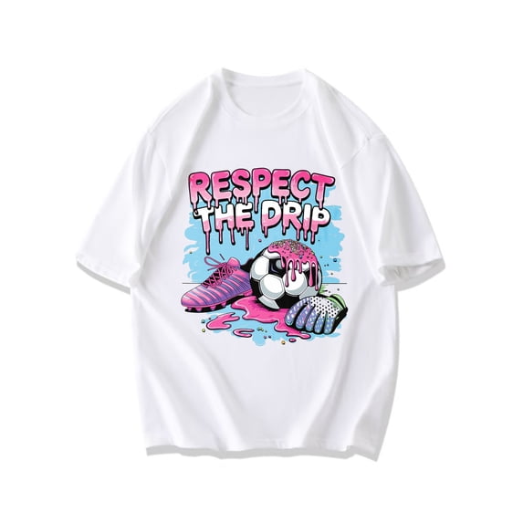 Crewneck T Shirt Black Respect The Drip Soccer Ball And Cleat Graffiti ...