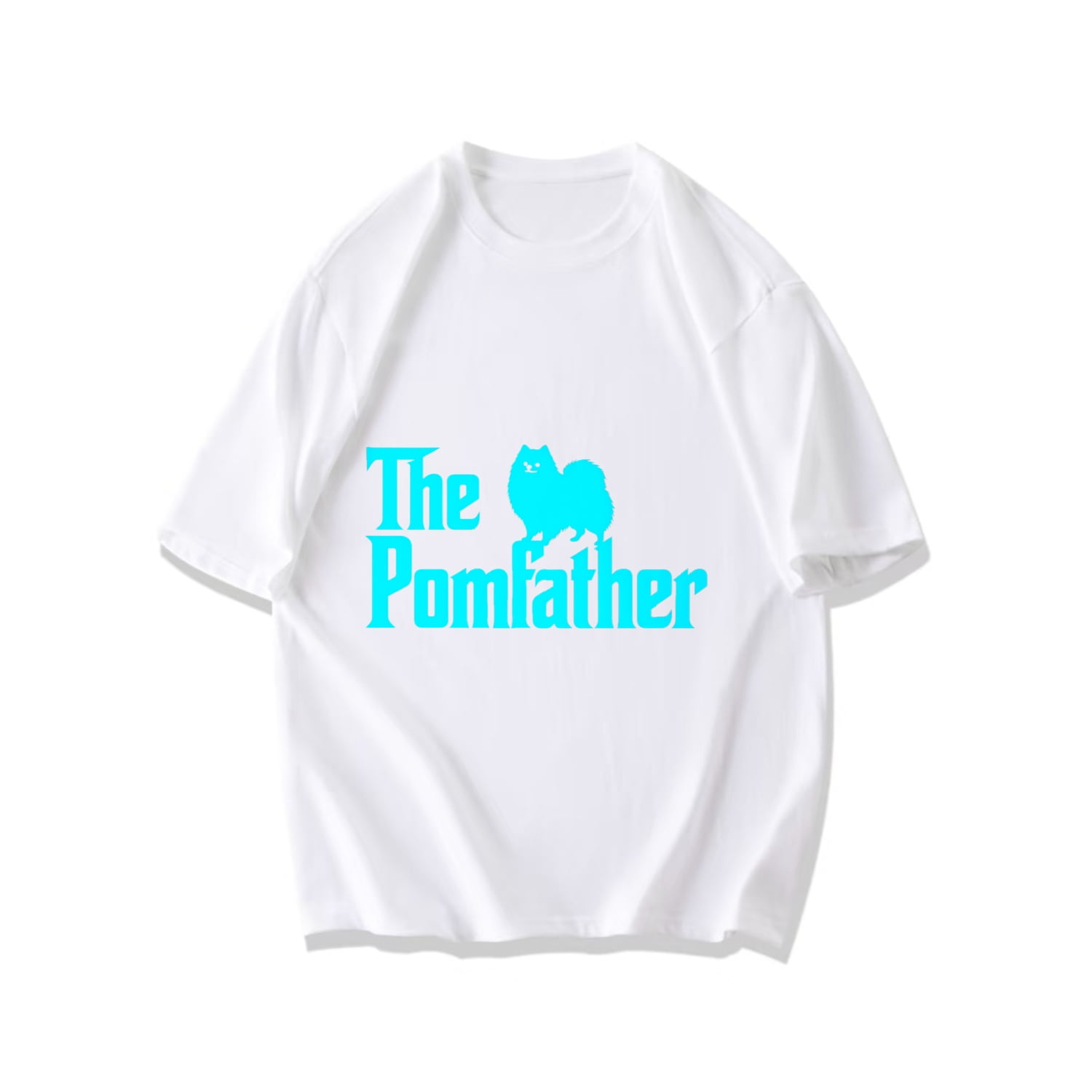 Crewneck T Shirt Black The Pomfather With Pomeranian Dog Graphic For ...