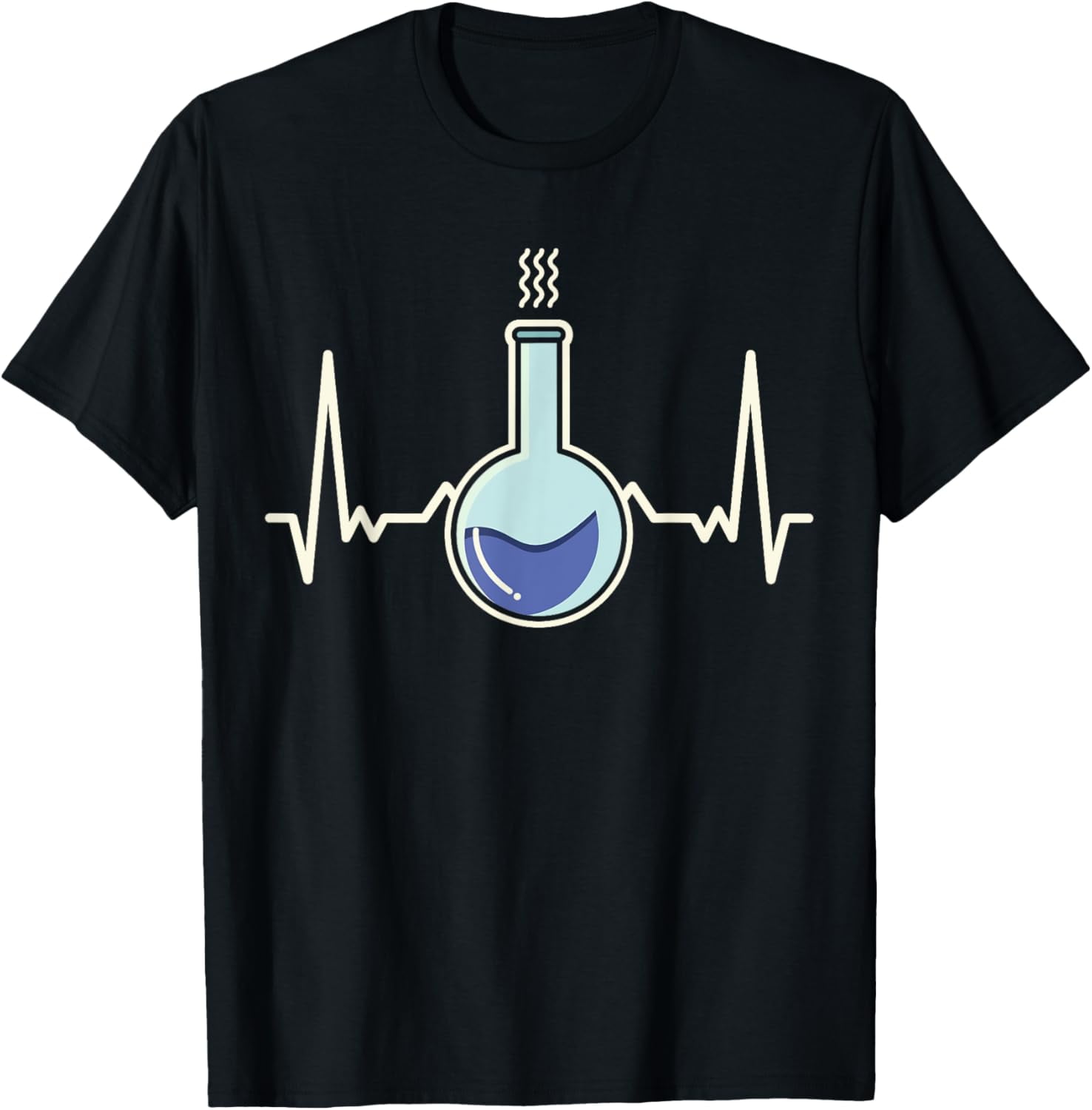 Crewneck Unisex Tee - I Love Chemistry Laboratory Heartbeat Test Tube ...