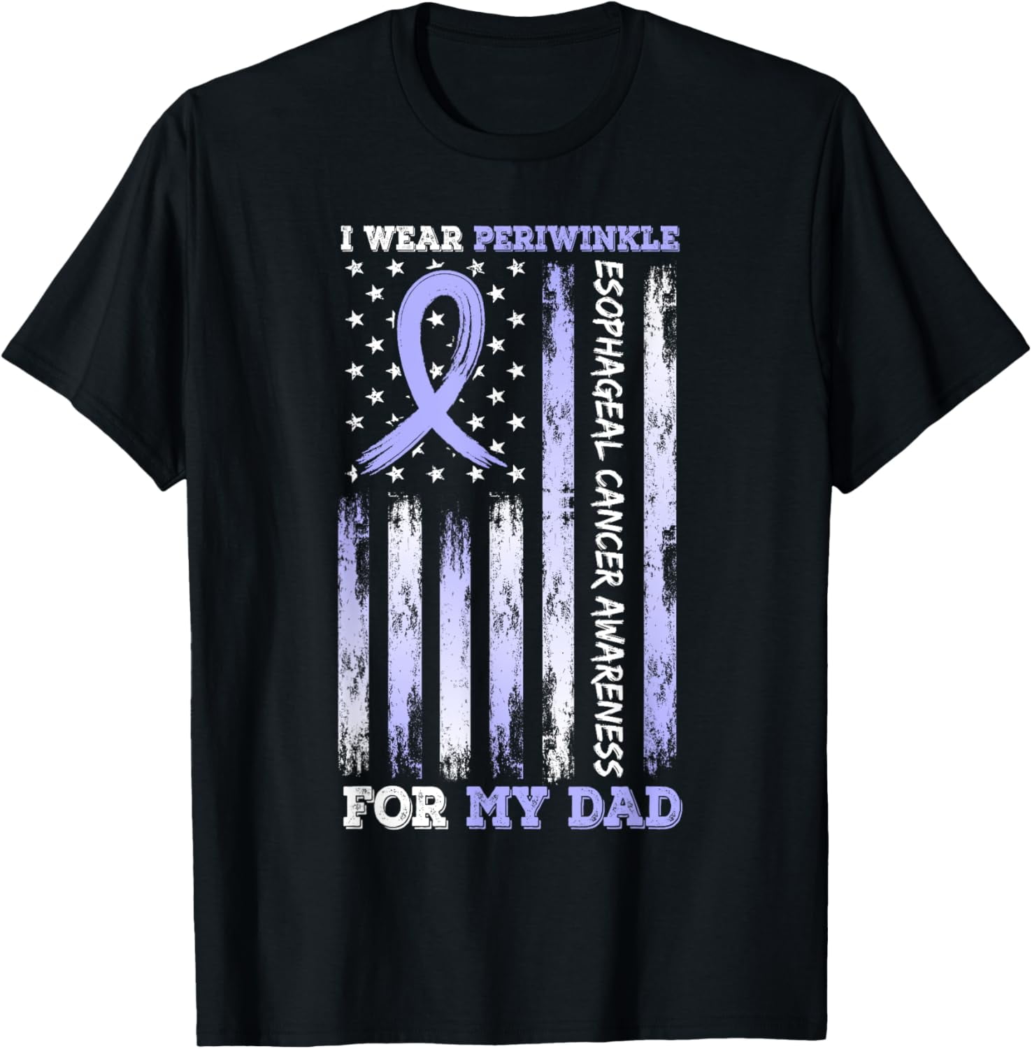 Crewneck Unisex Tee - I Wear Periwinkle For My Dad USA Flag Ribbon ...