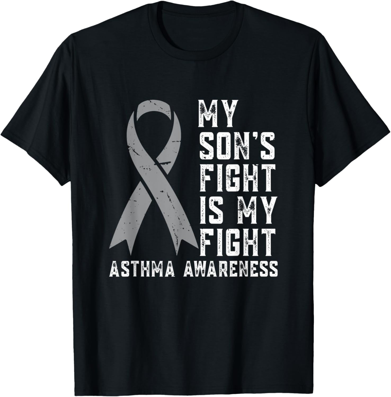 Crewneck Unisex Tee - My Son's Fight Is My Fight Asthma Awareness ...