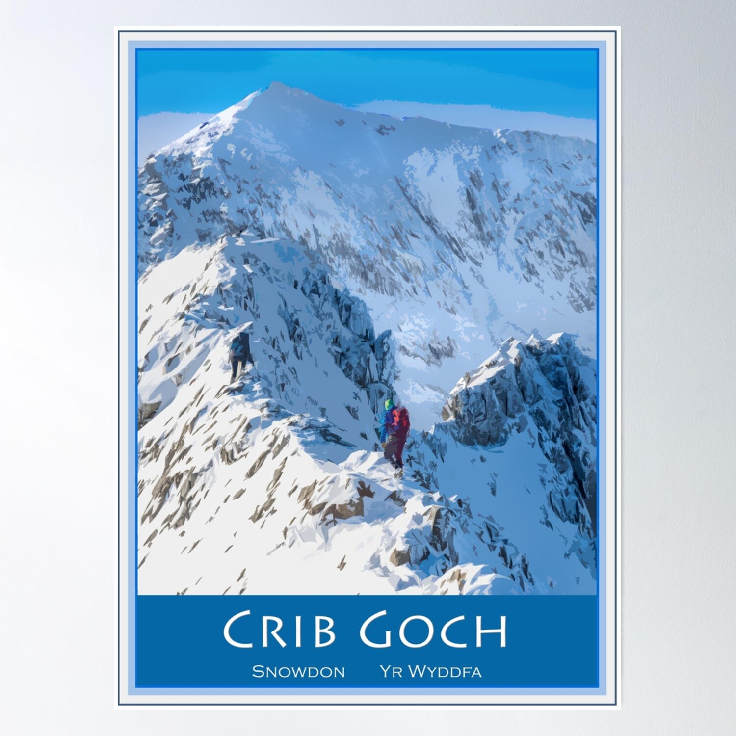 Crib Goch In Winter, Snowdon Poster Wall Art, Modern Wall Decor, 12x18 ...