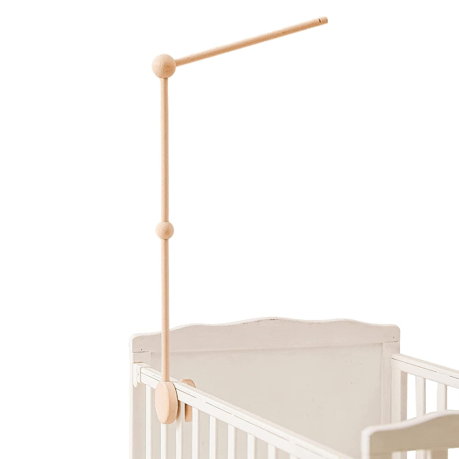 HBM 30 Inch Wooden Crib Mobile Arm - Beech Wood Holder, Rotating, Anti ...