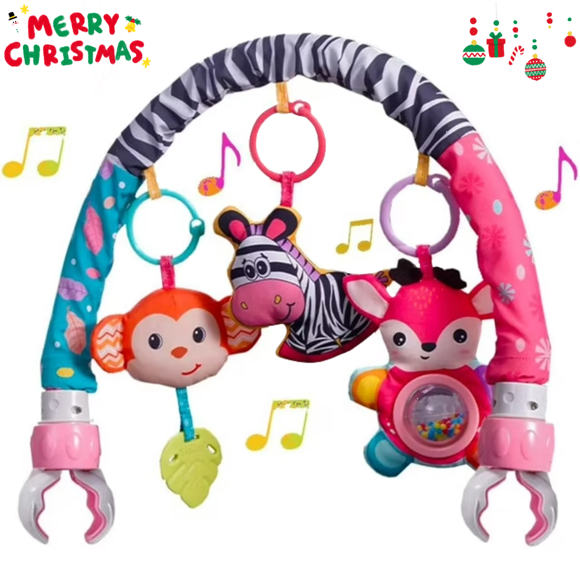 Ludolm Crib Mobile for Girls, Baby Arch Mobile with Clips, Musical Toy ...