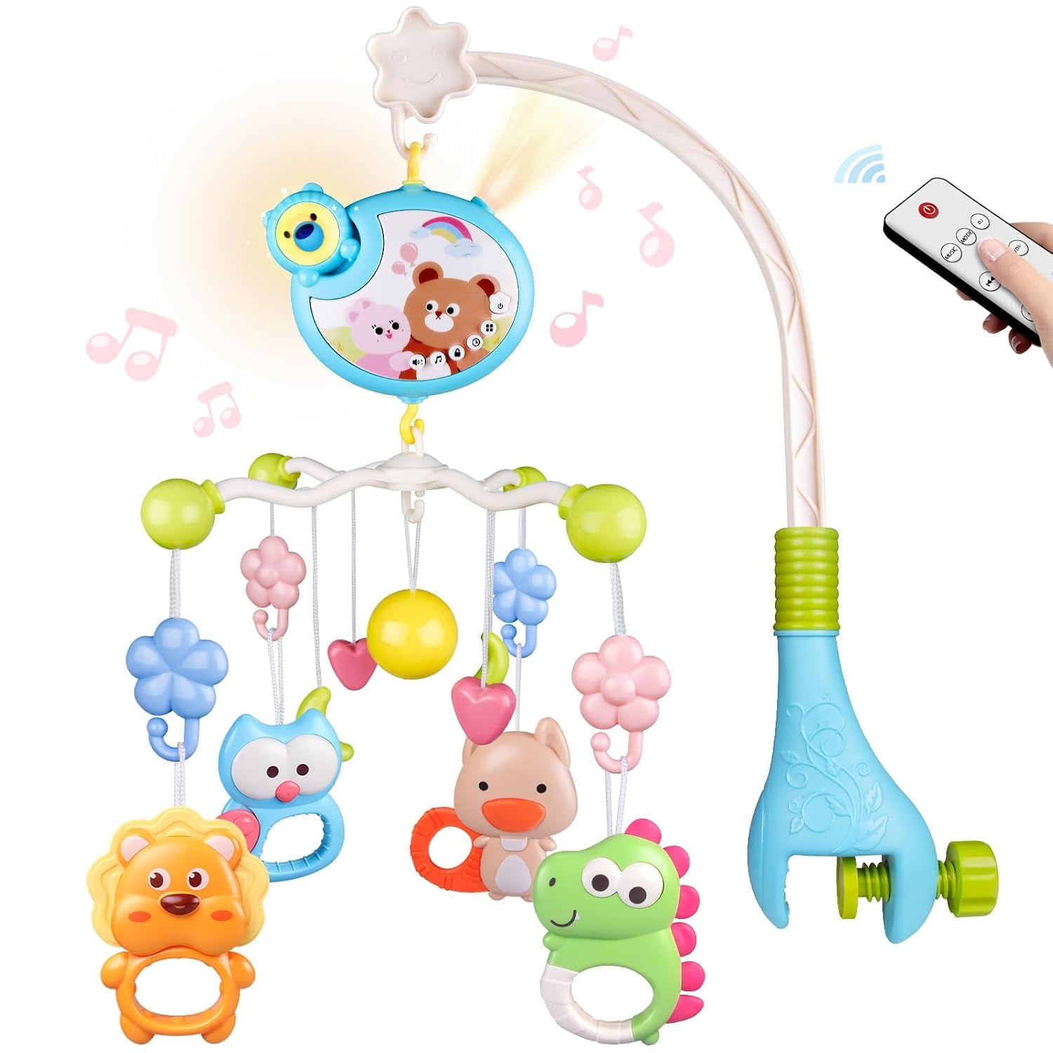Crib Mobile with Music and Lights, Baby Mobiles for Cribs, Nursery ...