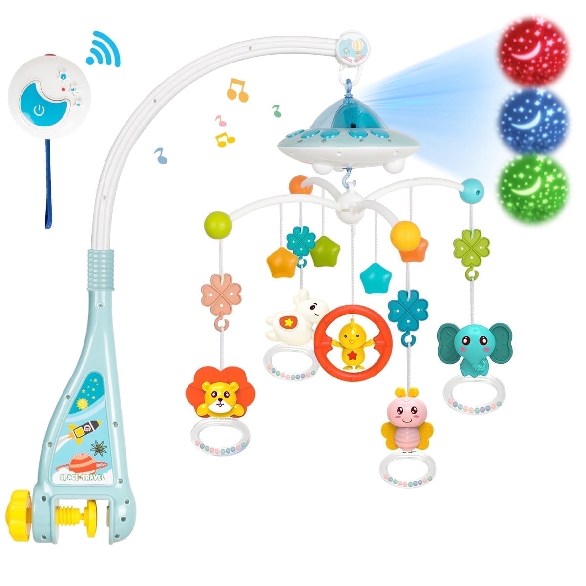 Baby Mobile Toy with Music and Lights, Portable Mobiles for Baby ...