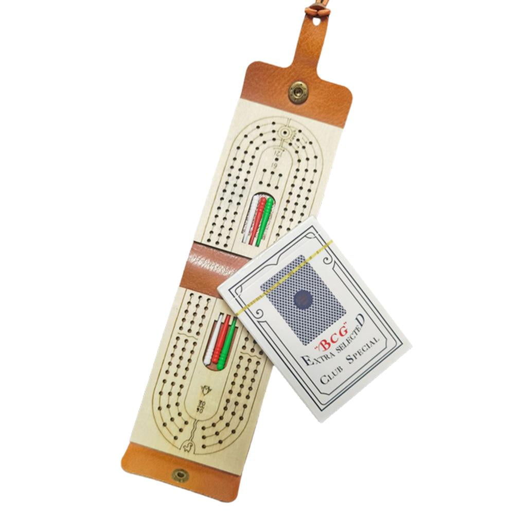 Cribbage Board Game Set,Foldable Travel Cribbage Board Game,Leather ...