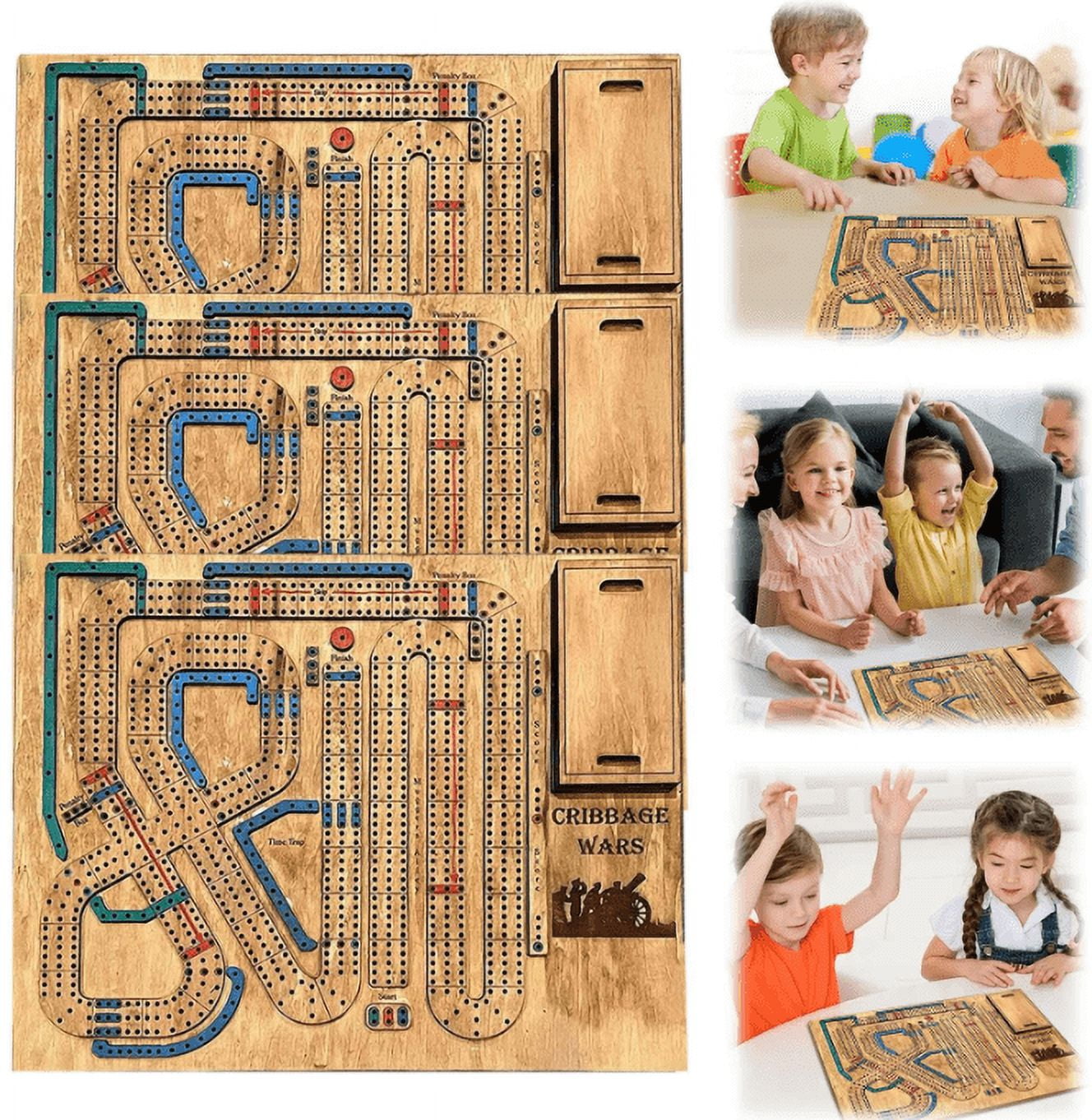 Cribbage War Board Game,Cribbage War Game,2024 New Wooden Cribbage ...