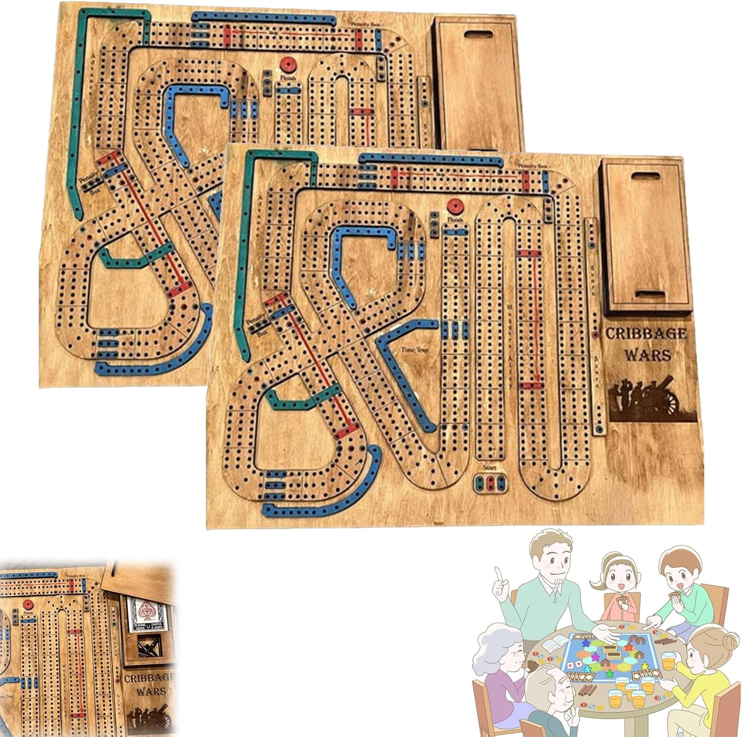 Cribbage War Board Game,Cribbage War Game,Wooden Cribbage Board Game ...