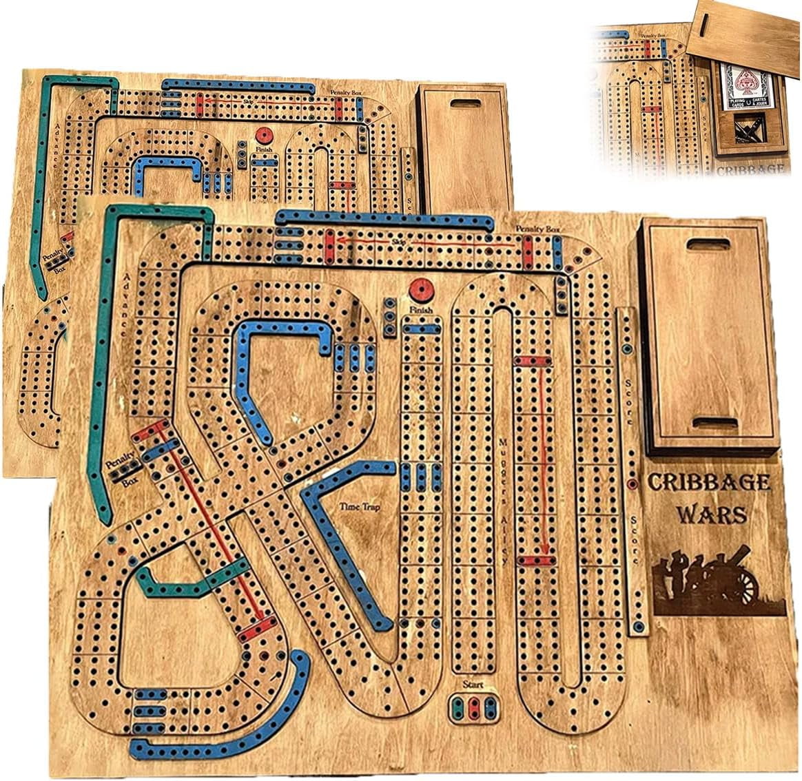 Cribbage War Game,Cribbage Wars, Wooden Cribbage Board Game Set with ...