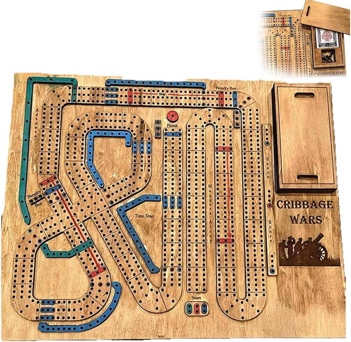 Cribbage War Game,Cribbage Wars, Wooden Cribbage Board Game Set with ...