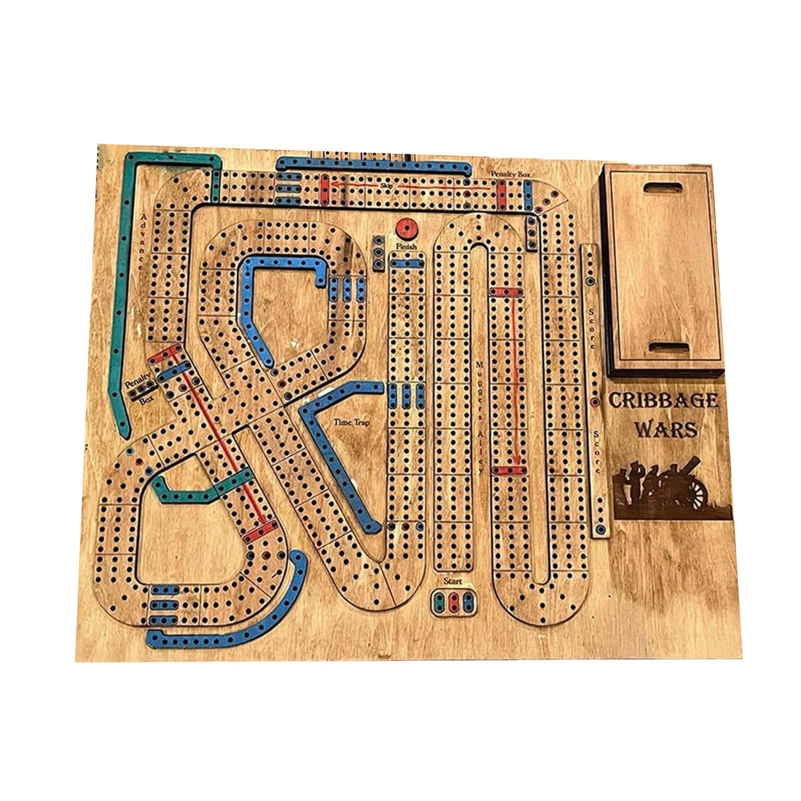 Cribbage War Game Wooden Cribbage Board Game Set Has A Storage For ...