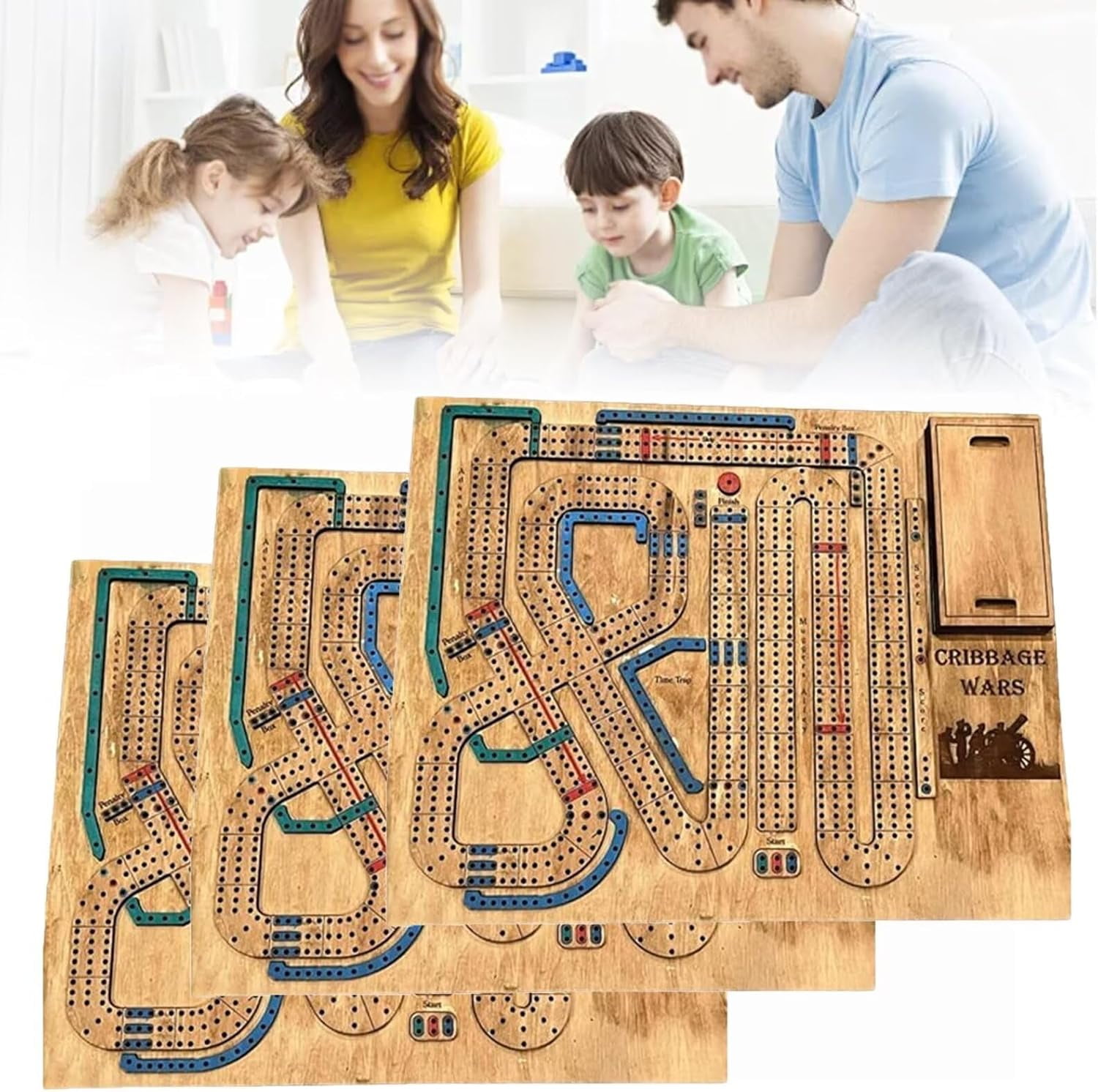 Cribbage Wars Board Game, 2024 New Wooden Cribbage Board Game Set ...