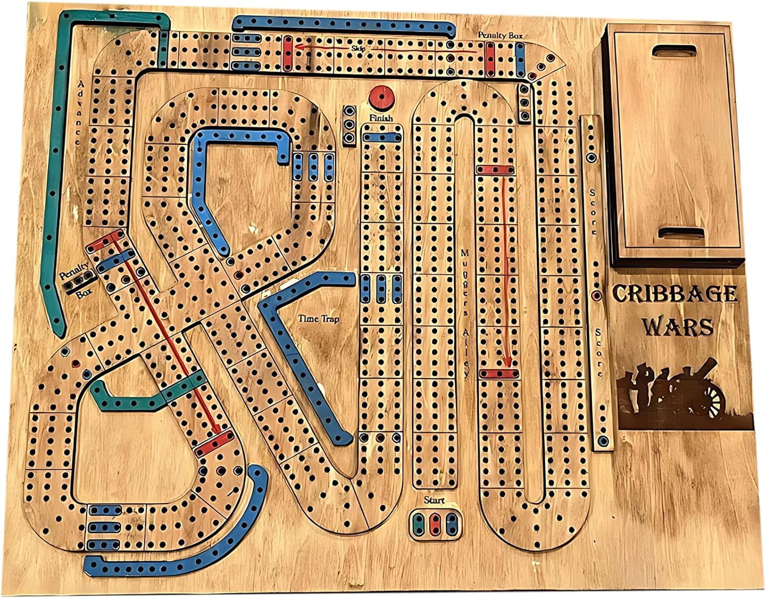 Cribbage Wars Board Game, Cribbage War Game, New Wooden Cribbage Board ...