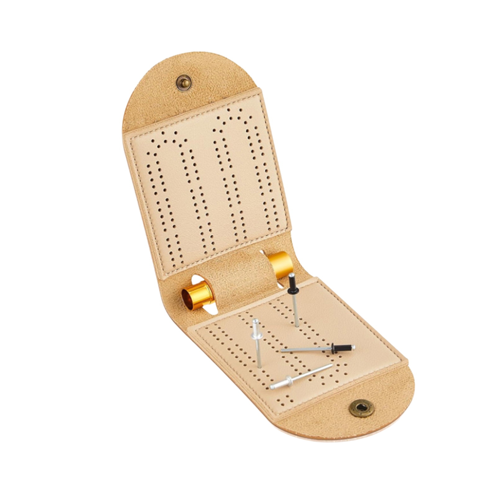 Cribbage Wars Board Game Set - Faux Leather Interactive Foldable Travel ...