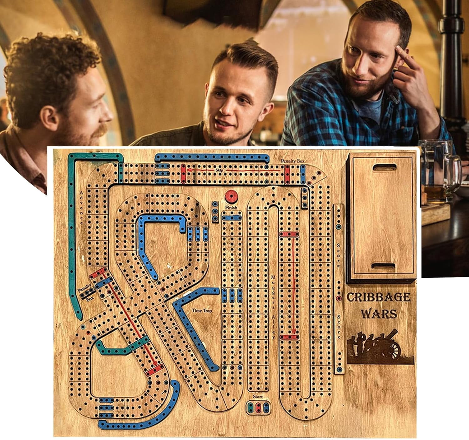 Cribbage Wars Board Game Wooden Cribbage Board Game Set Traps Cribbage ...