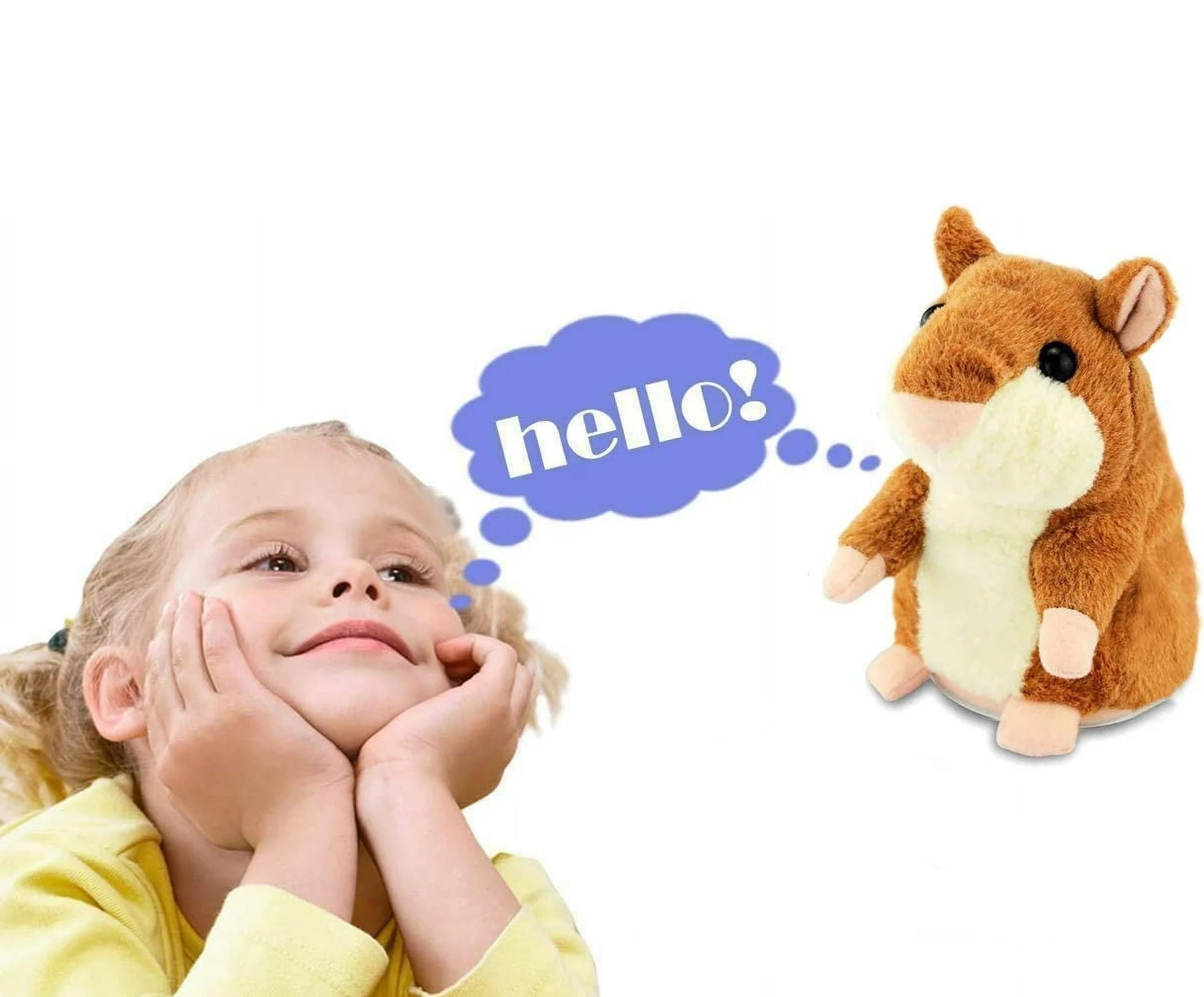 Cribun Interactive Talking Hamster Plush Toy, Repeats Your Voice ...