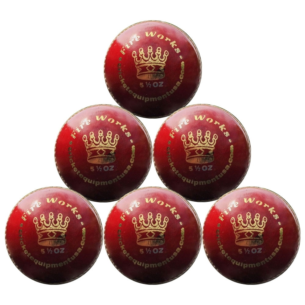 Cricket Ball Fireworks Red Leather for T20 Cricket Matches Tournaments ...