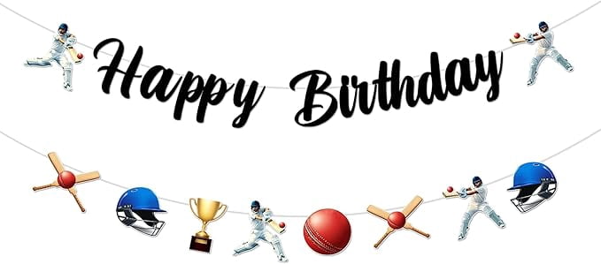 Cricket Birthday Decorations, Cricket Theme Happy Birthday Banner ...