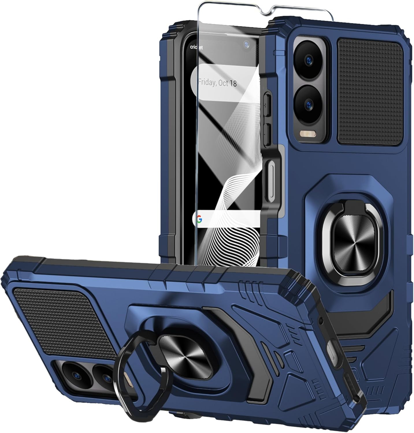for Cricket Debut S3 Phone Case/AT&T Vista 2 Case with Tempered Glass ...